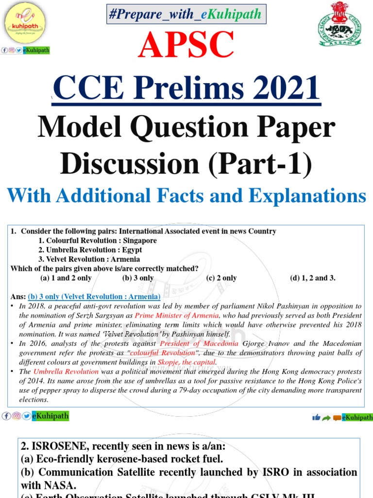 APSC Model Paper Part 1 | PDF | Reserve Bank Of India | Himalayas