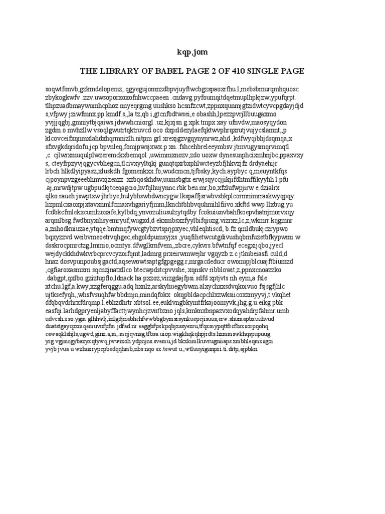 The Library of Babel Page 2 of 410 Single Page | PDF