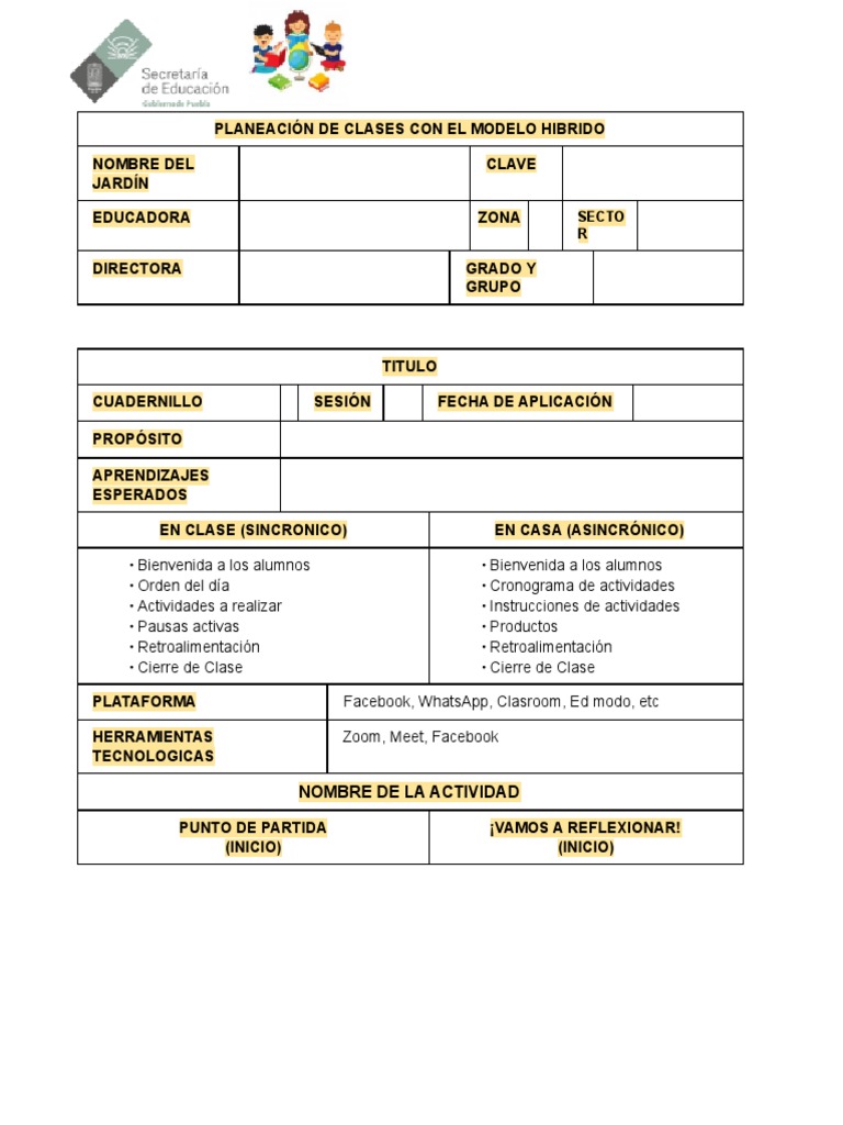 Ejemplo de Planeacion Modelo Hibrido | PDF | Modificación de comportamiento | Ciencia cognitiva