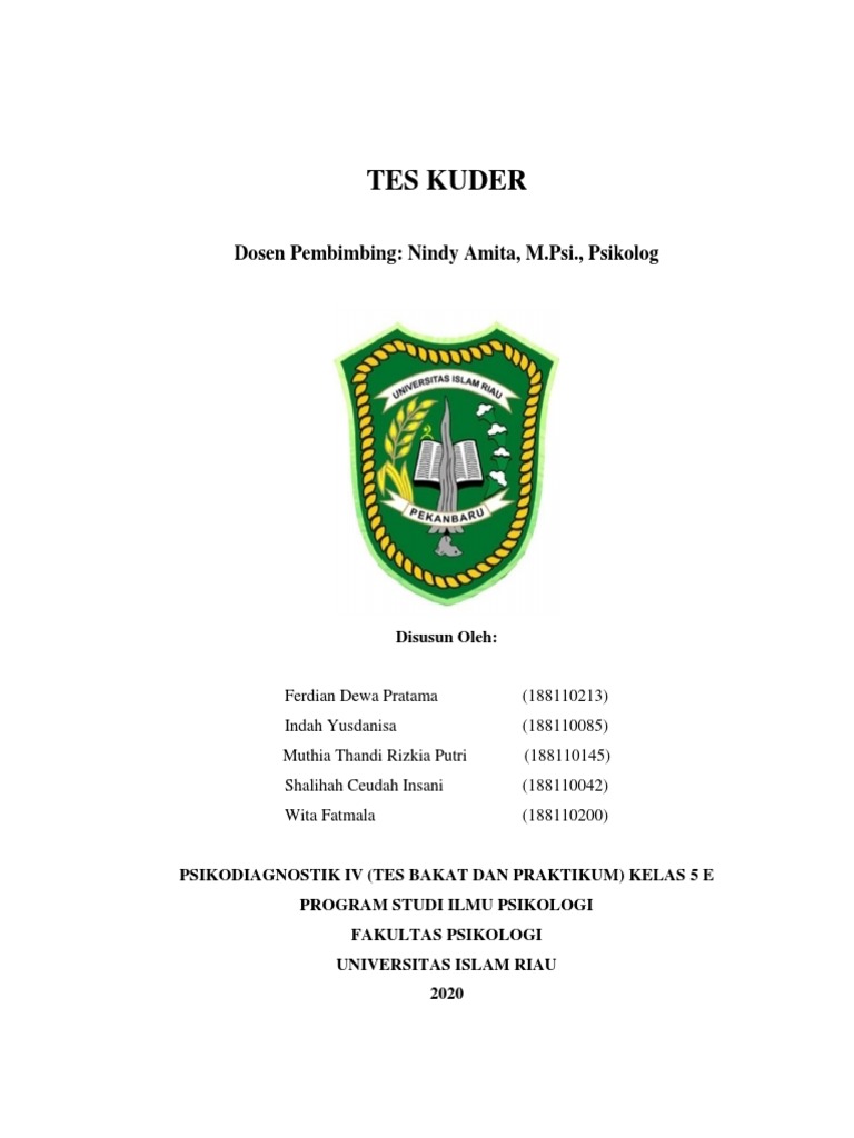 Makalah Tes Kuder Kelompok 2 | PDF | Karier & Perkembangan