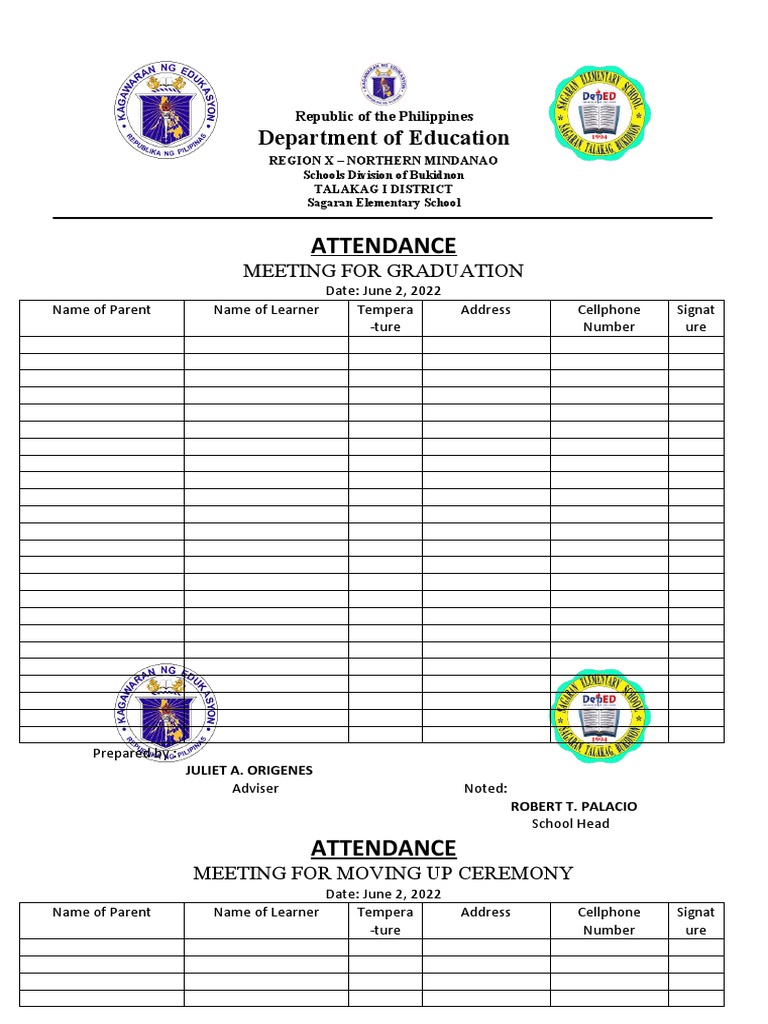 ATTENDANCE Graduation | PDF