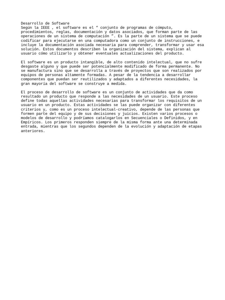 Proceso de Desarrollo de Soft | PDF