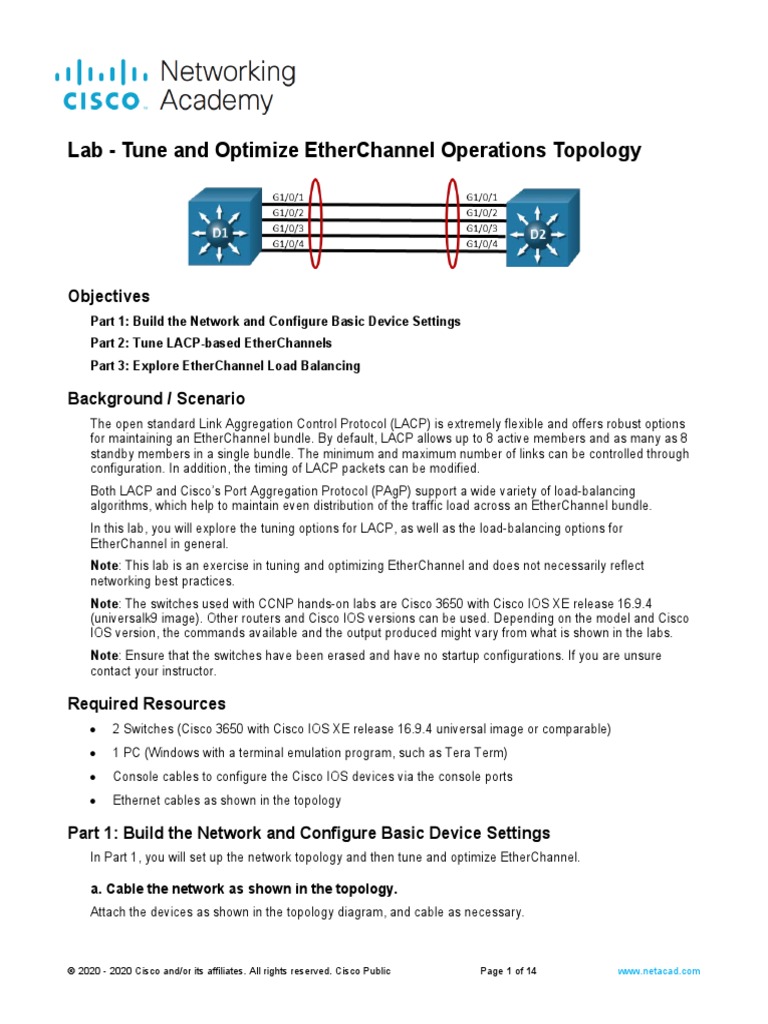 5.1.4 Lab - Tuning EtherChannel | PDF | Load Balancing (Computing) | Computer Network