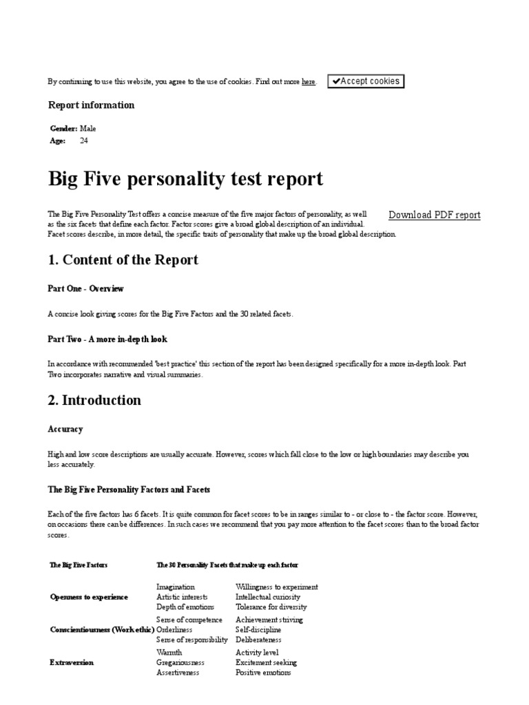 Personality Test Result - Free Personality Test Online at 123test | PDF ...