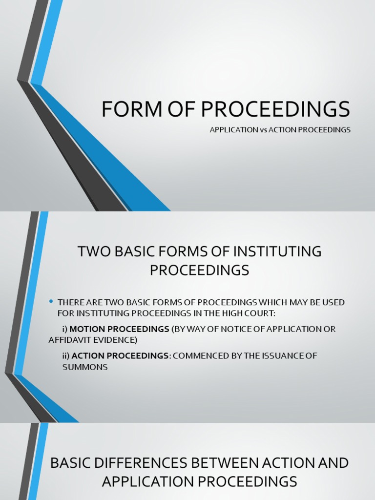 Form of Proceedings | PDF | Judiciaries | Common Law
