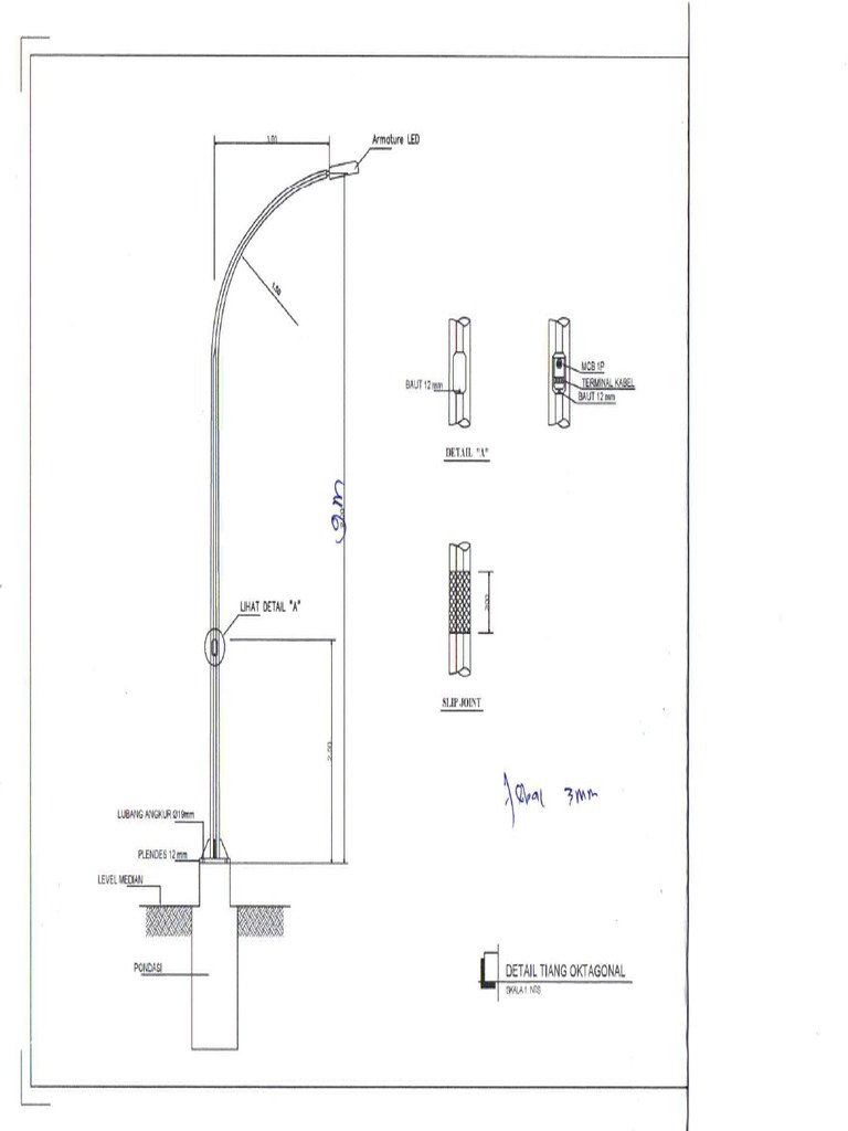 Gambar Tiang Pju 9M | PDF