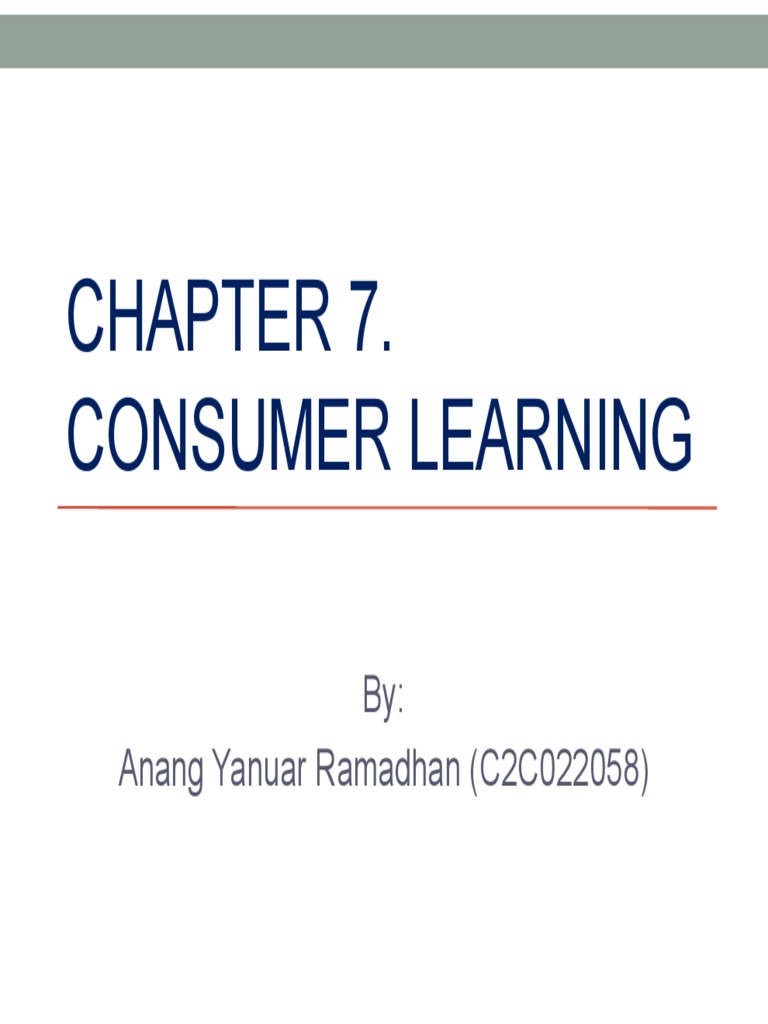 Consumer Learning - Anang Yanuar R - C2C022058 | PDF