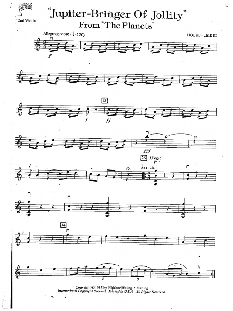Jupiter Violin 2 | PDF