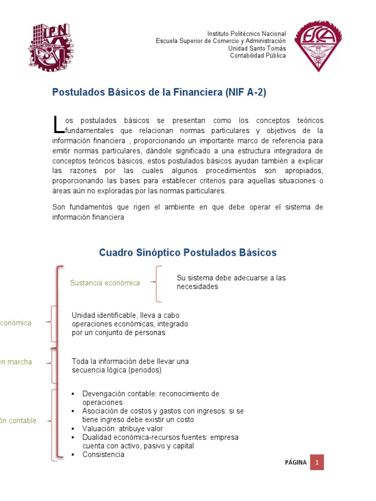 Postulados Básicos de la NIF A-2 en Contabilidad | PDF | Contabilidad | Economias