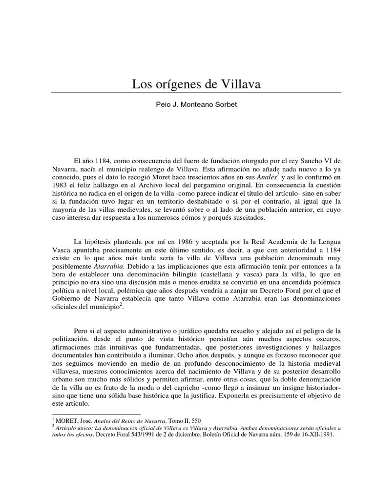 Los Origenes de Villava | PDF | Edades medias