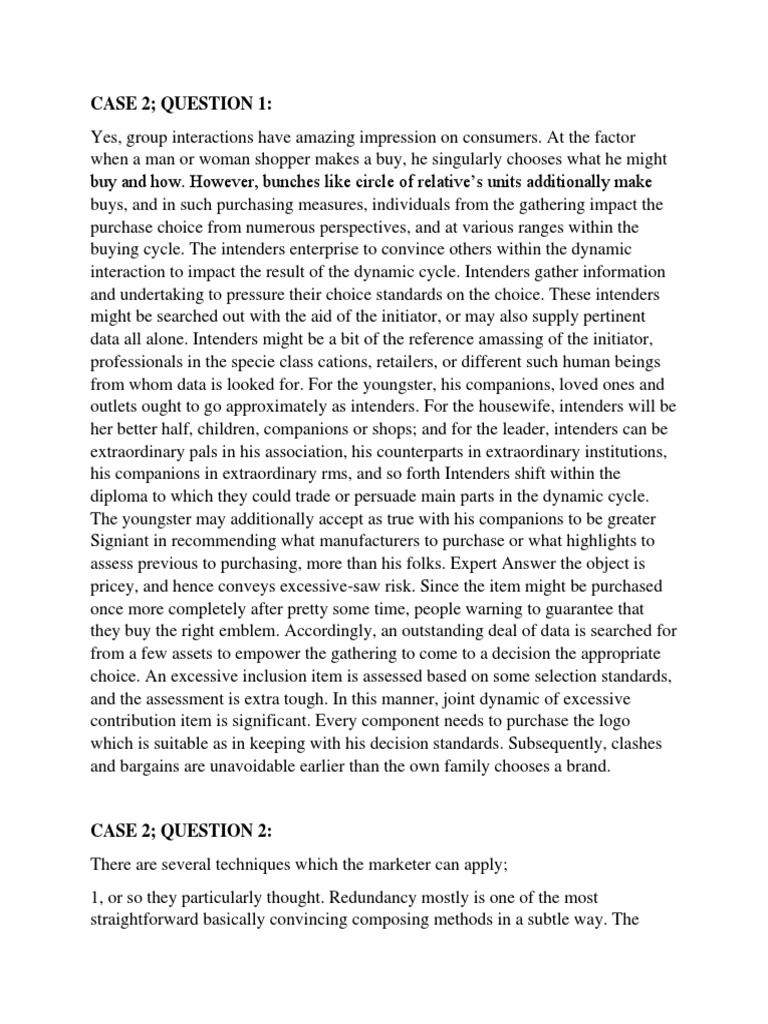 Consumer Behaviour Case Study | PDF | Brand | Marketing