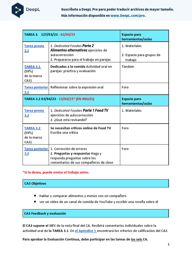 CA3 - DedicatedFoodies - IM1 - 20222 Es | PDF | Youtube | Lingüística