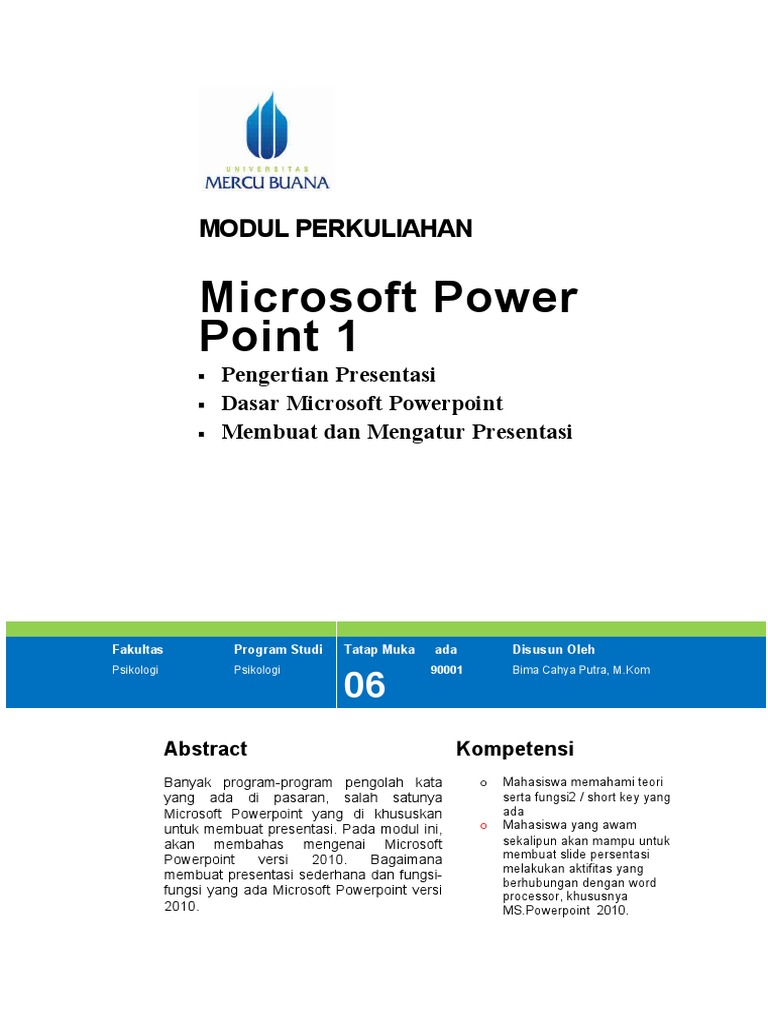 Modul PowerPoint untuk Mahasiswa | PDF | Komputer
