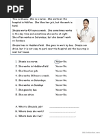 Verb "To Be" Reading Comprehension | PDF
