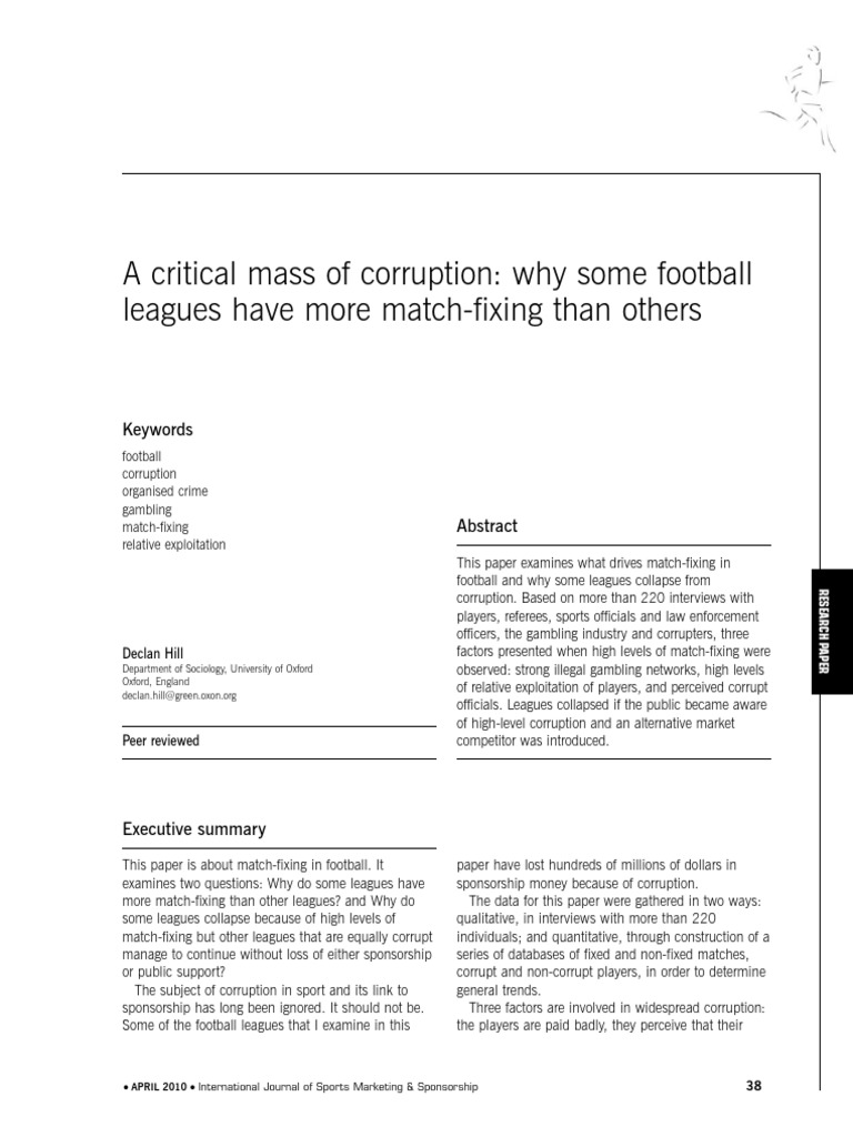A Critical Mass of Corruption - Why Some Football Leagues Have More ...