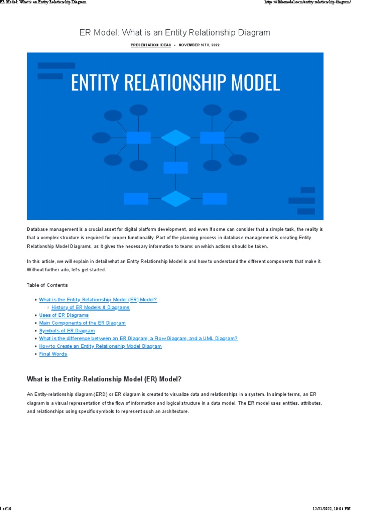 ER Model What Is An Entity Relationship Diagram | PDF | Conceptual ...