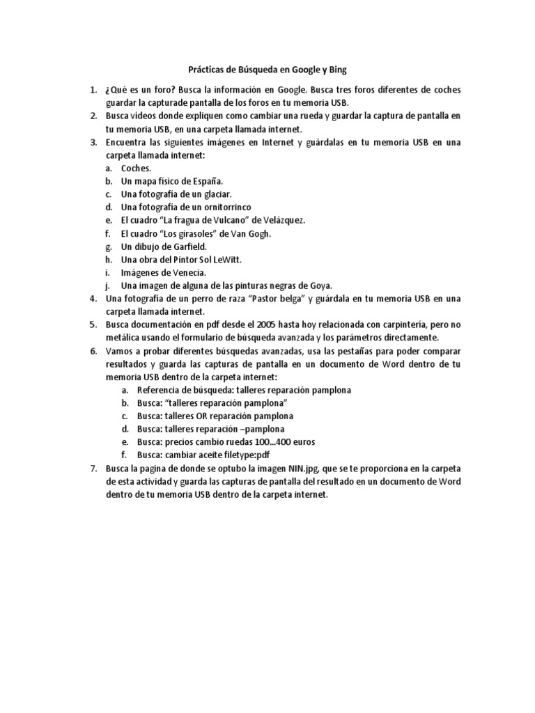 PR - Ctica 1 - B - Squeda en Google y Bing | PDF