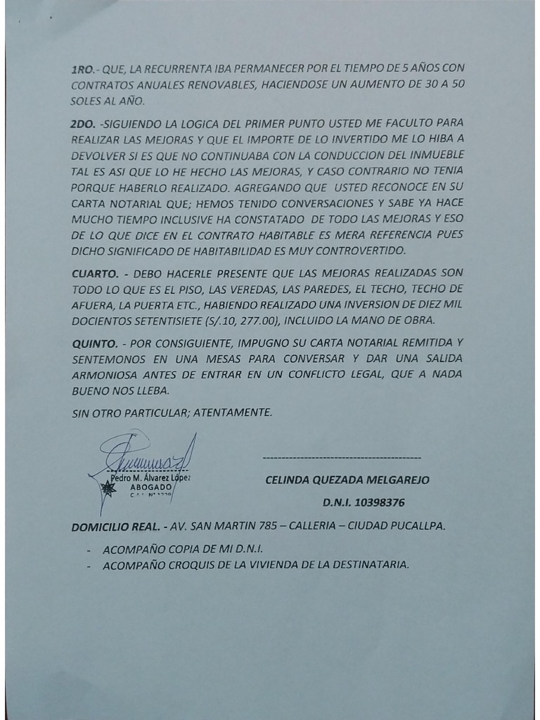 Carta Notarial (2da Hoja) | PDF