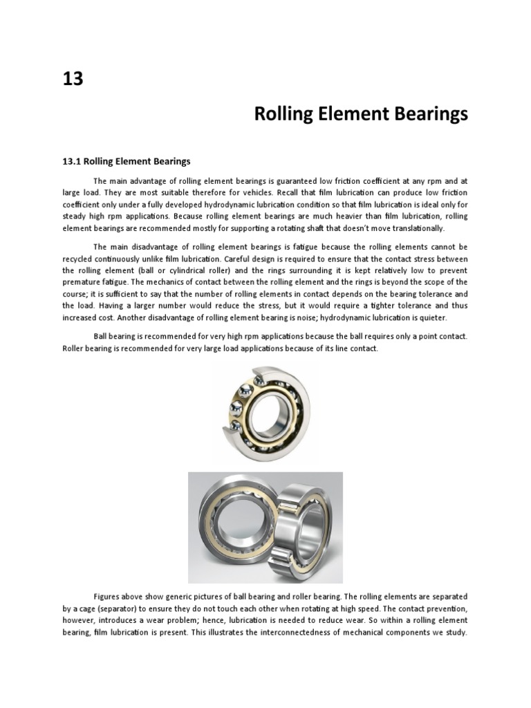 13-Rolling Element Bearings | PDF | Bearing (Mechanical) | Physical ...