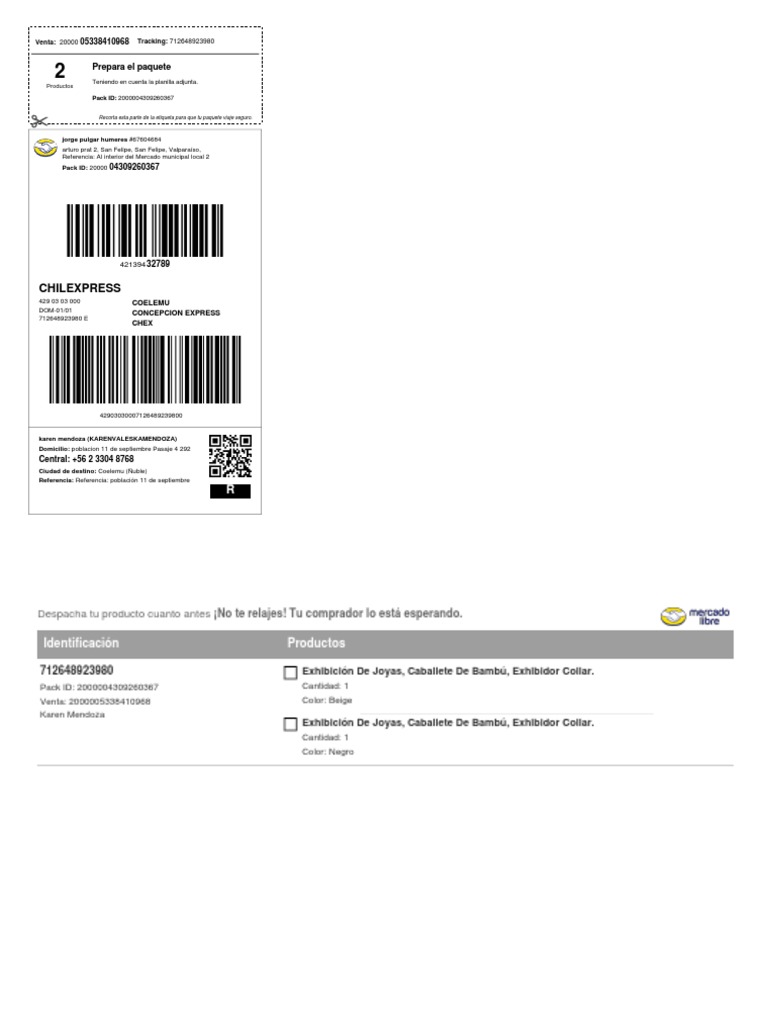 Prepara El Paquete: Chilexpress | PDF