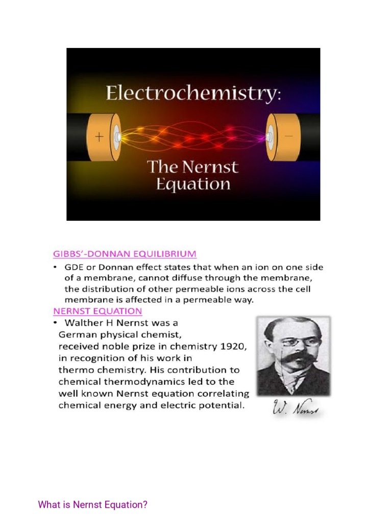The Fundamentals of the Nernst Equation: Calculating Cell Potentials ...