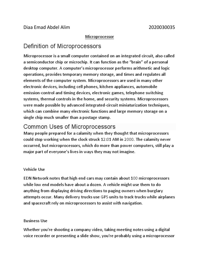 Microprocessor Pdf Central Processing Unit Microprocessor