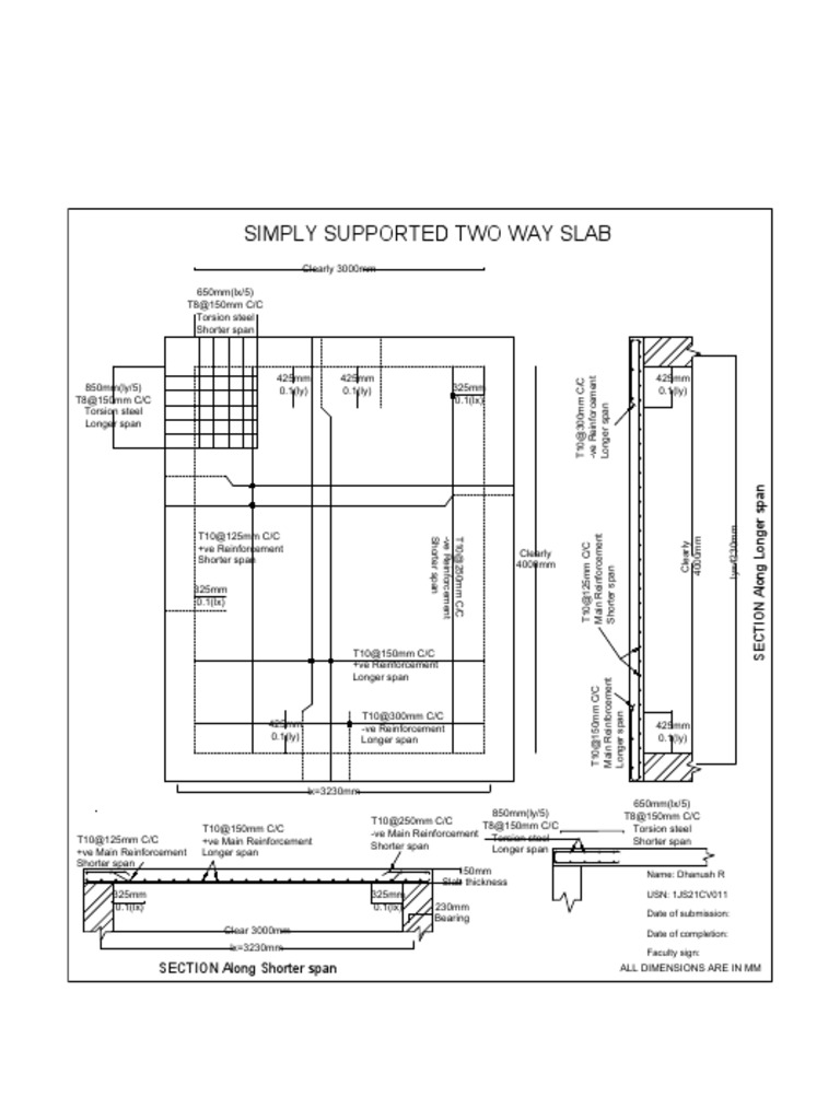13.SIMPLY SUPPORTED TWO WAY SLAB-Model | PDF | Structural Engineering | Civil Engineering