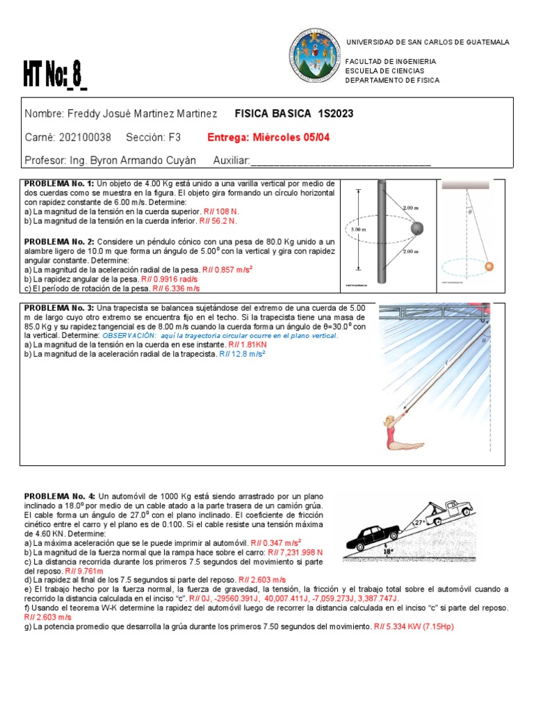 Nombre: Freddy Josué Martinez Martinez FISICA BASICA 1S2023 Carné ...