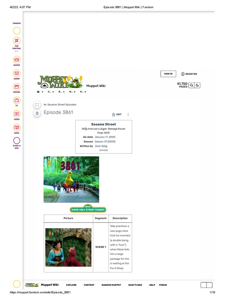Sesame Street Episode 3861 Overview | PDF | Fandom