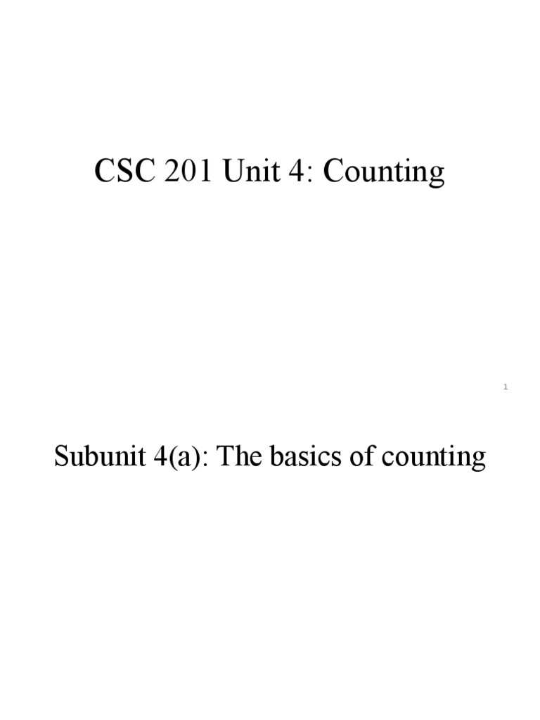 Csc 201 Unit 4 Counting Pdf Numbers Password