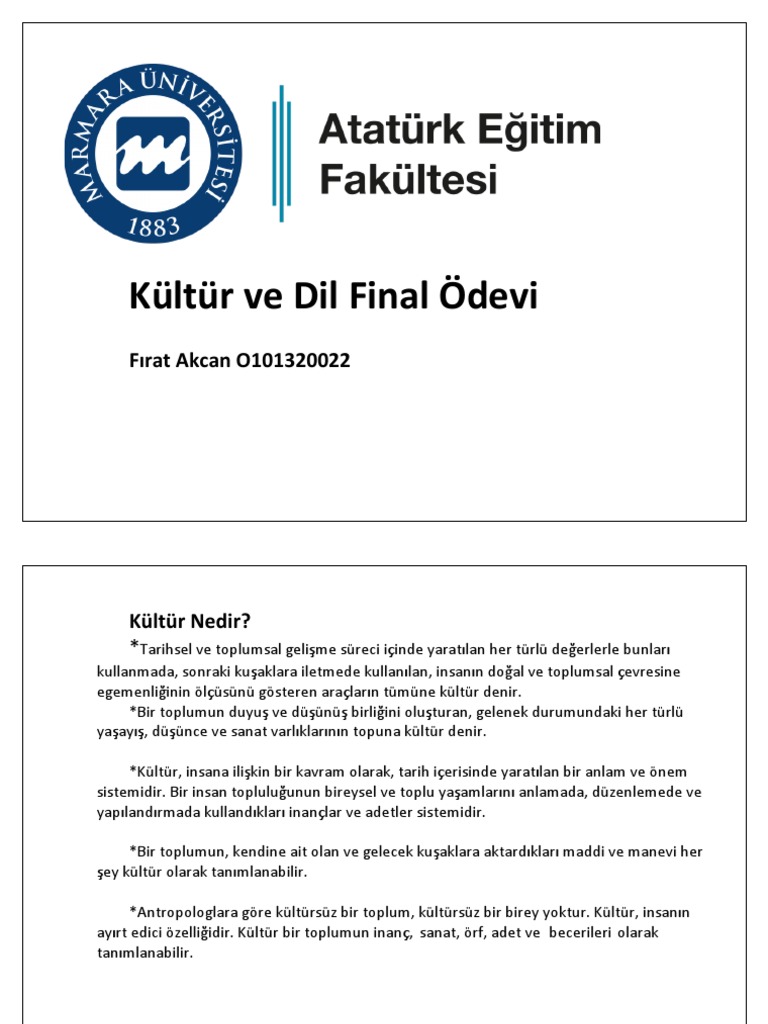 Kültür Ve Dil | PDF