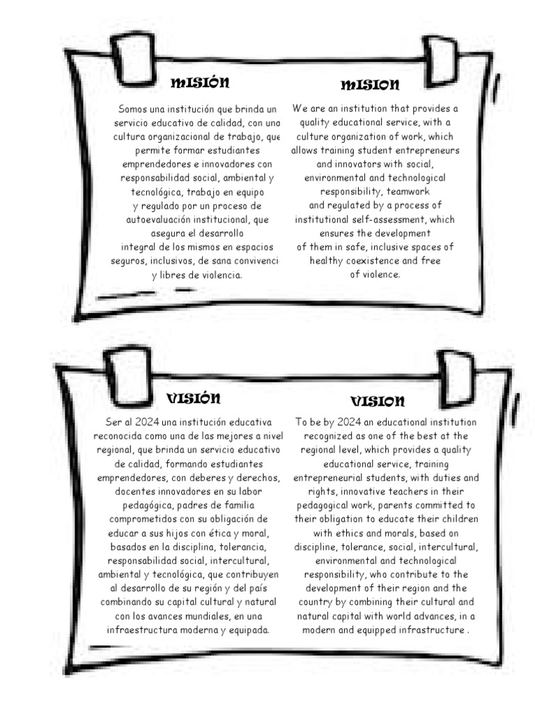 Vision Mision - Ingles | PDF