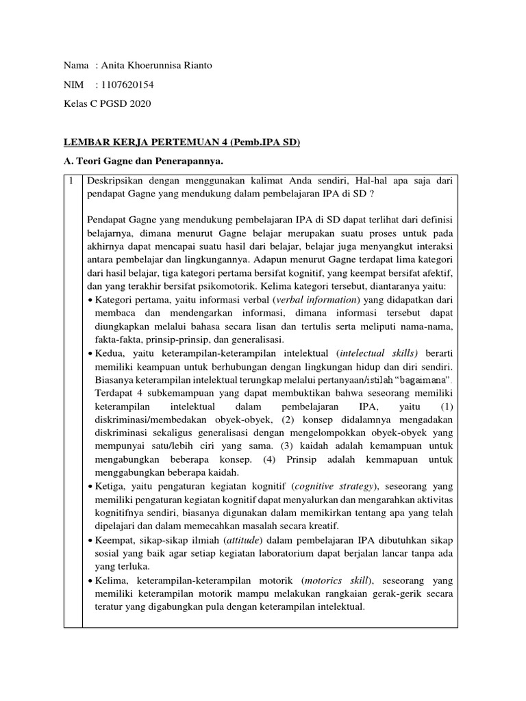 Penerapan Teori Belajar dalam IPA SD | PDF | Kesehatan Holistik