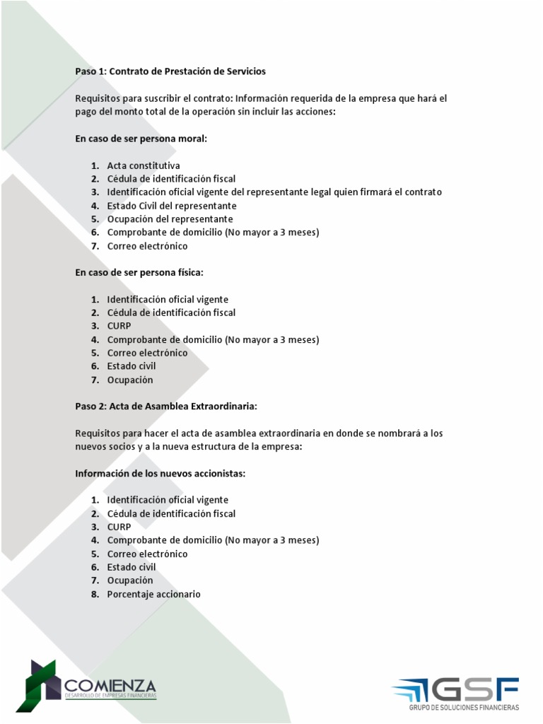 Requisitos para Traspaso de SOFOM | PDF