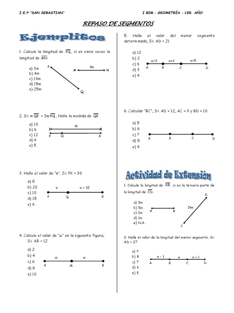 1ero - Repaso de Segmentos 2 | PDF