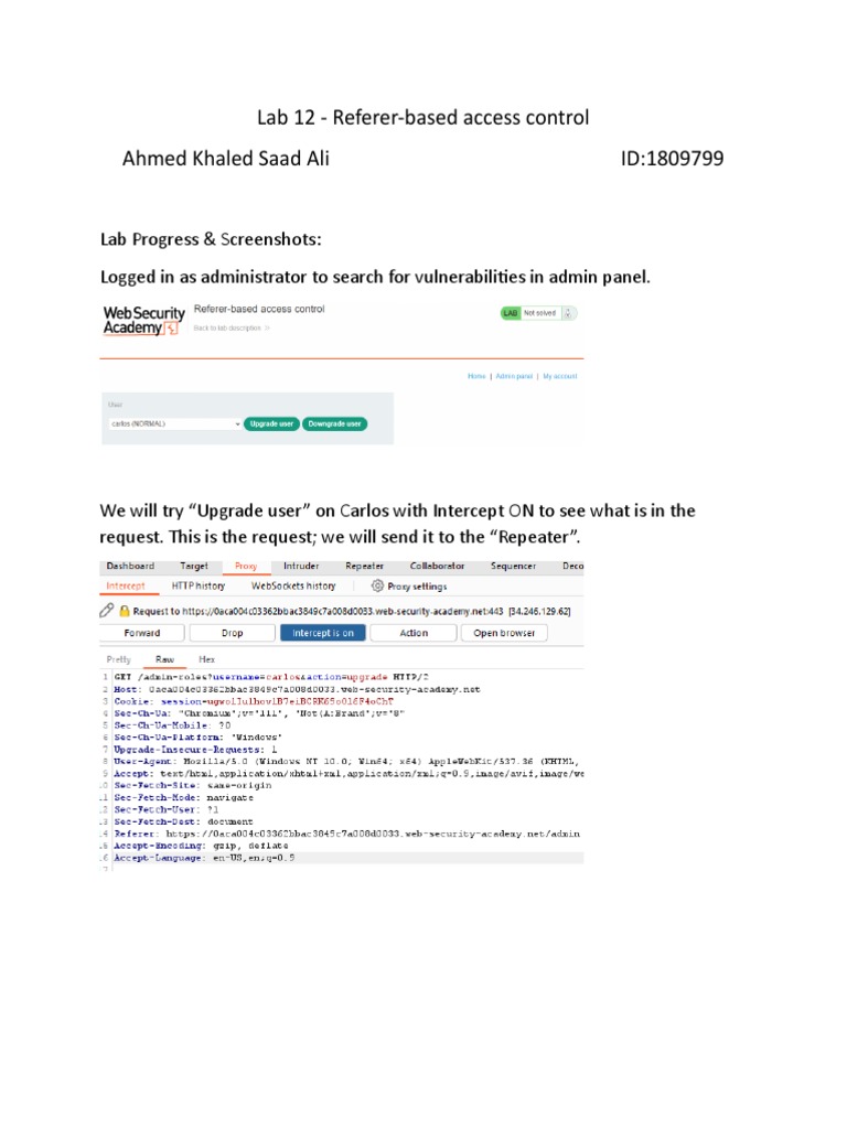 Lab 12 - Referer-Based Access Control | PDF