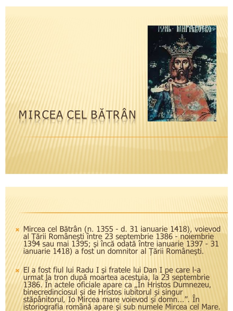 Istorie - Mircea Cel Batran | PDF