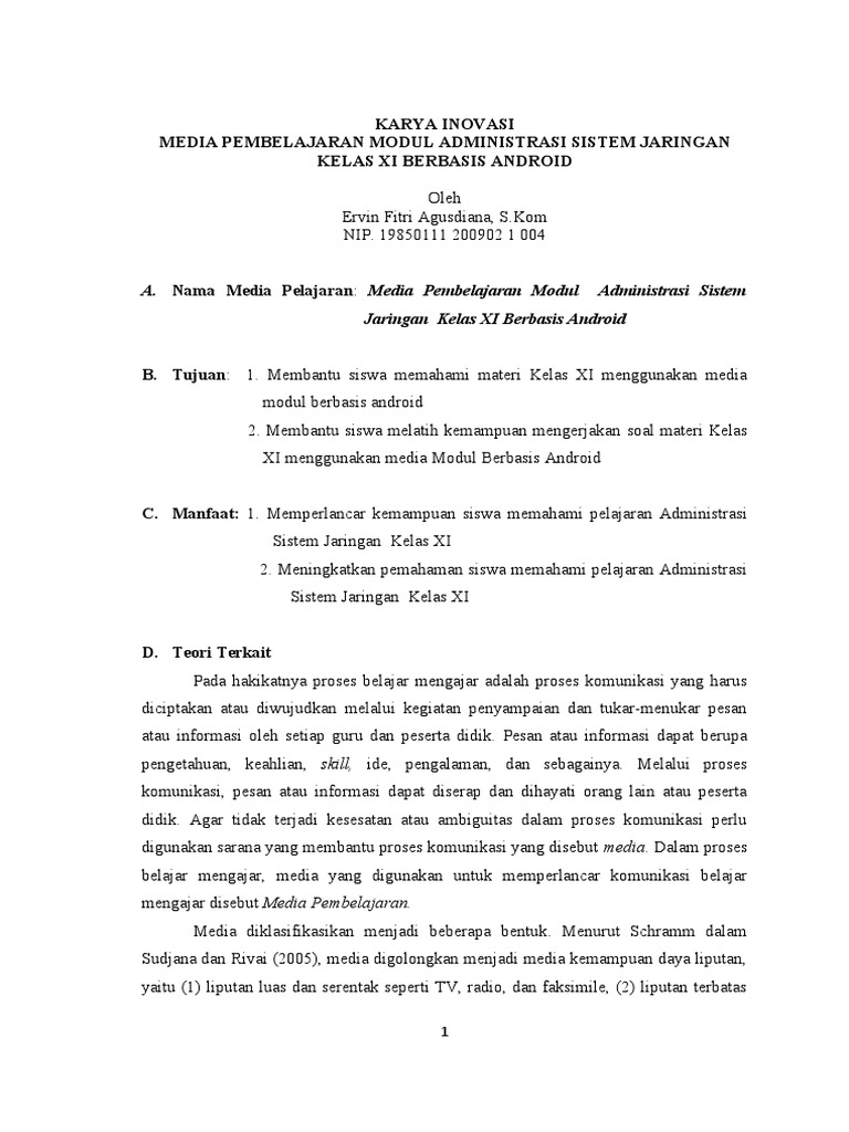 Laporan Karya Inovasi Modul Android | PDF | Komputer