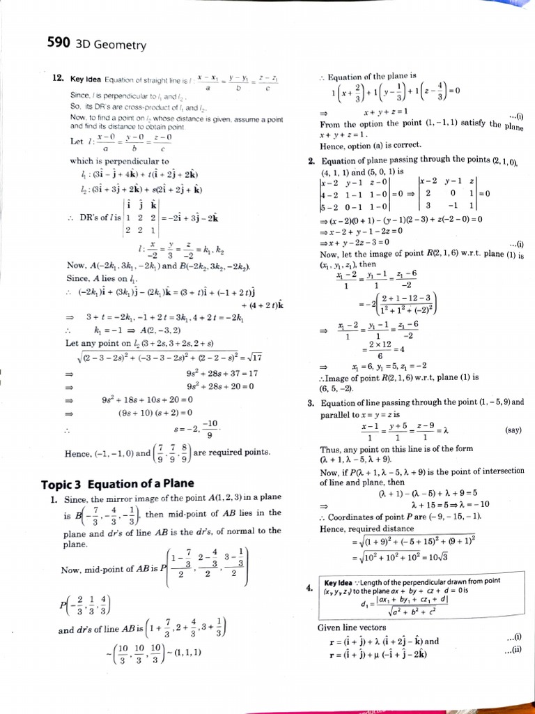 590 3D Geometry::i+3+ 2k) + Sei+2j+ K | PDF | Plane (Geometry) | Differential Geometry