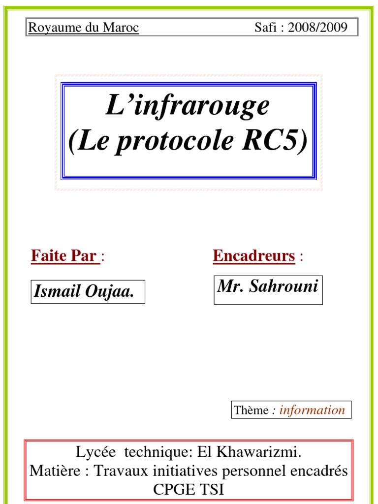 Protocole RC5 et télécommandes IR | PDF | Infrarouge | Télécommande