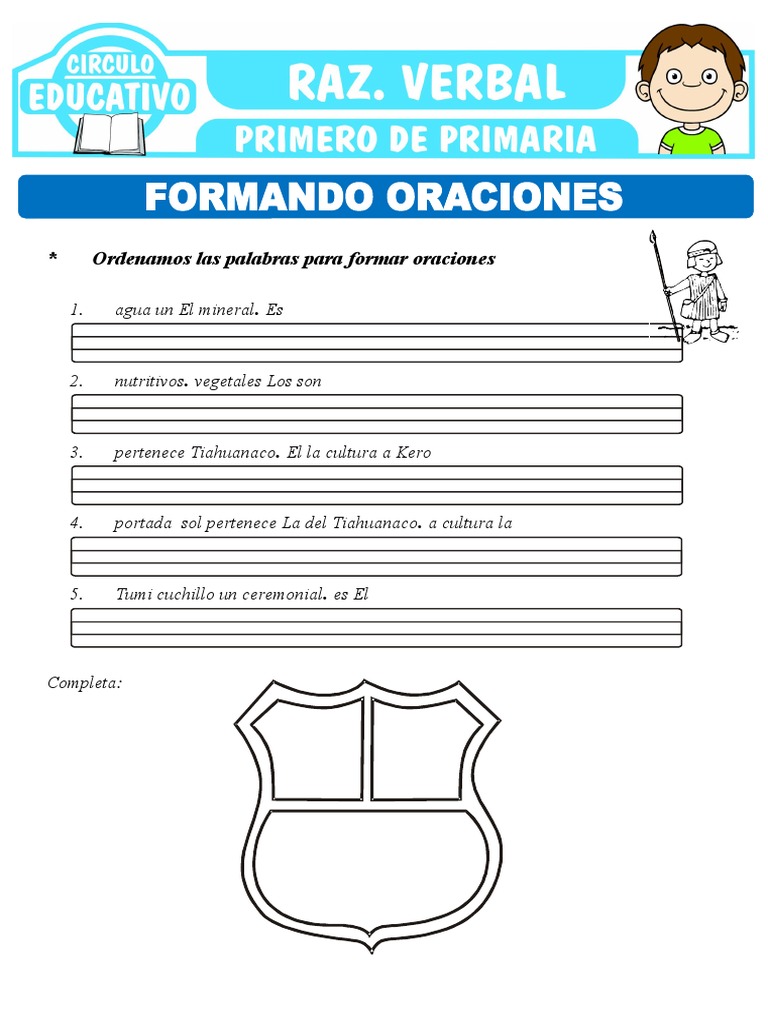 Formando Oraciones para Primero de Primaria | PDF