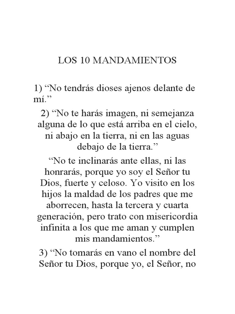Los 10 Mandamientos | PDF
