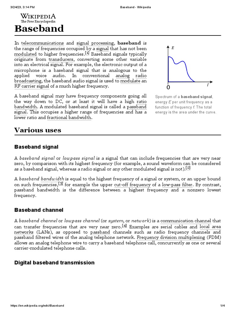 Baseband - Wikipedia | PDF | Modulation | Wireless