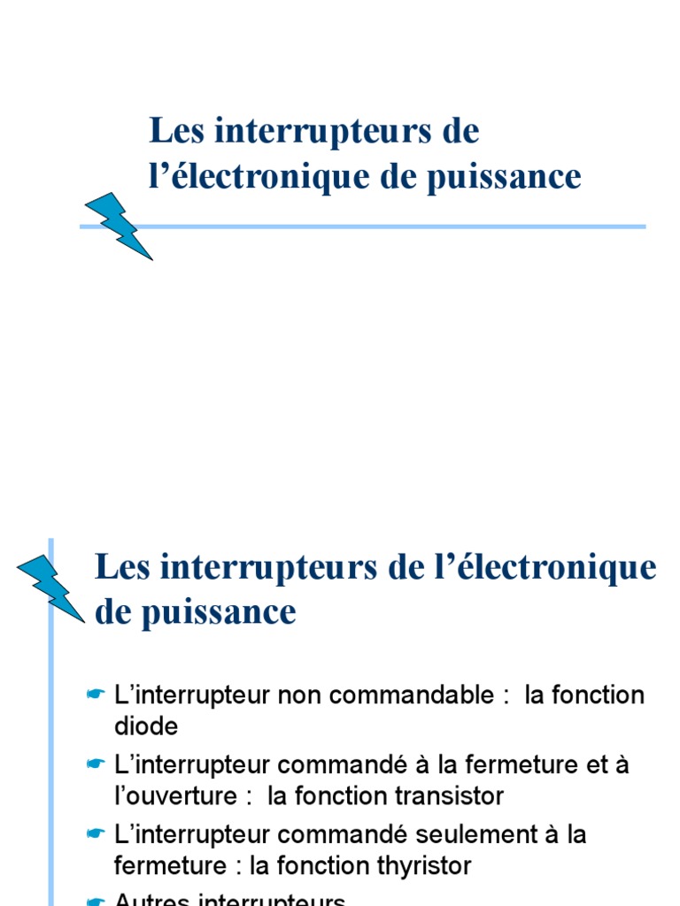 Interrupteurs en électronique de puissance | PDF | Transistor | Composant