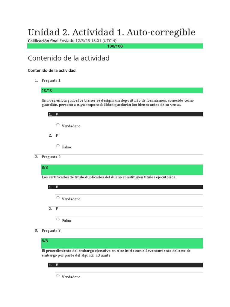 Unidad 2 AUTOCORREGIBLE | PDF