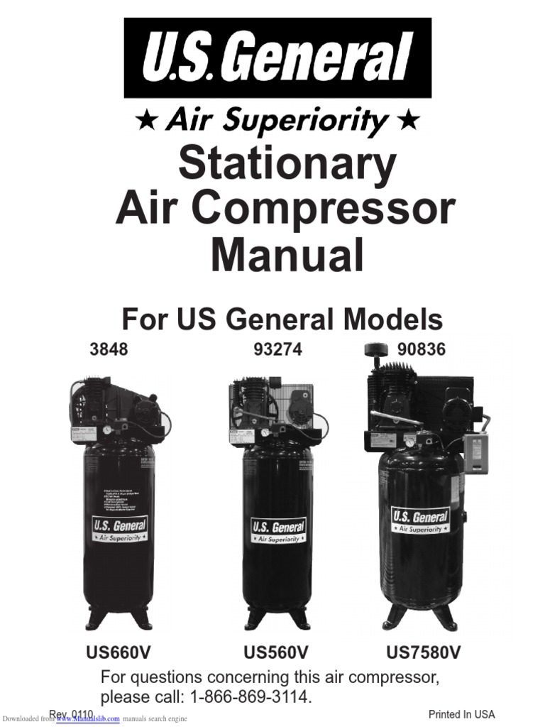 Air Compressor Manual Stationary: For US General Models | PDF ...