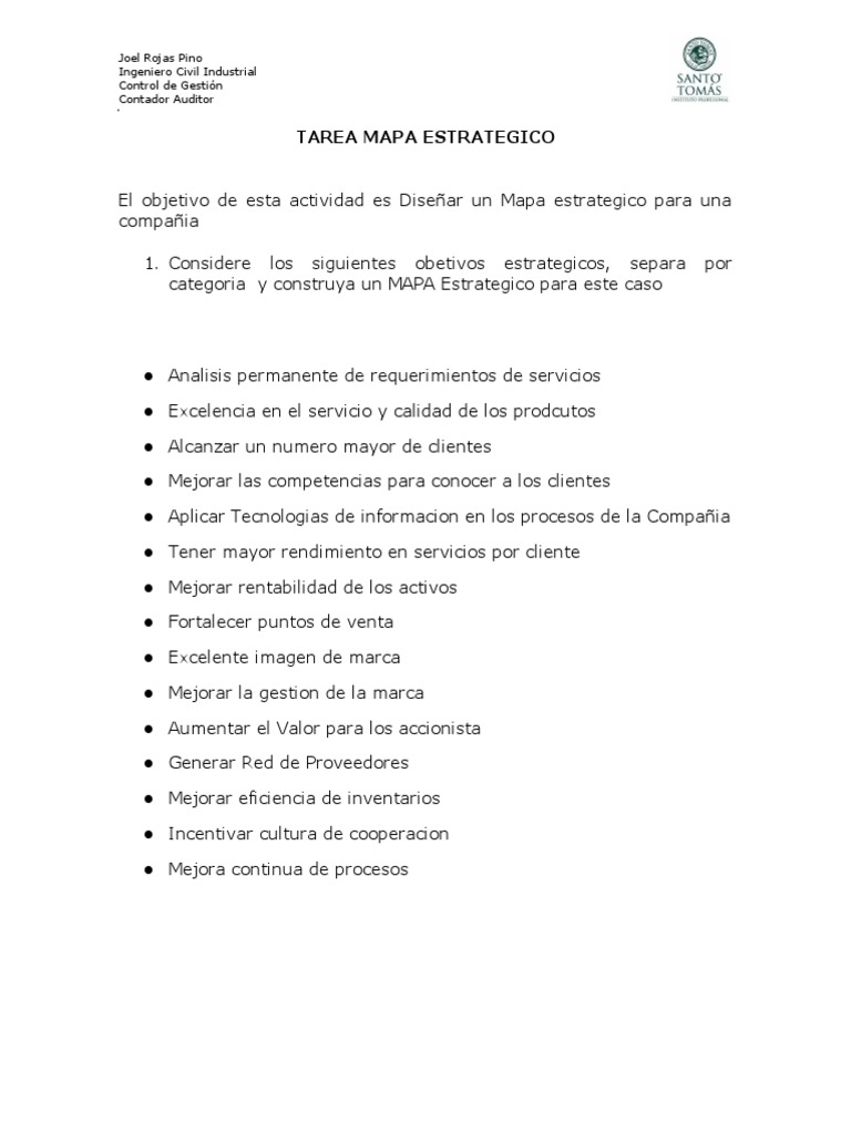 Tarea Mapa Estrategico | PDF