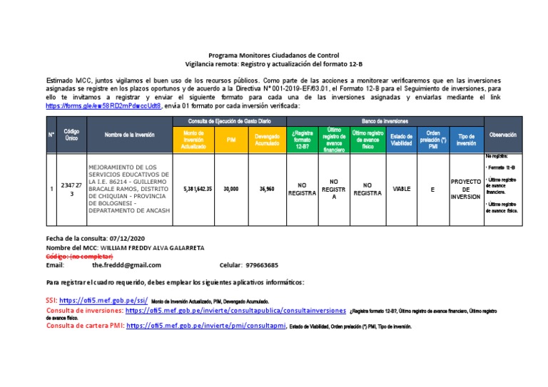 Formato #12-B | PDF | Economias | Informática
