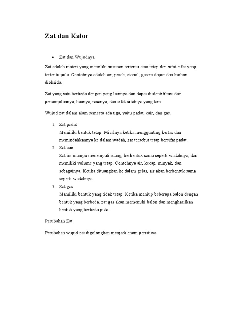 Zat Dan Kalor | PDF