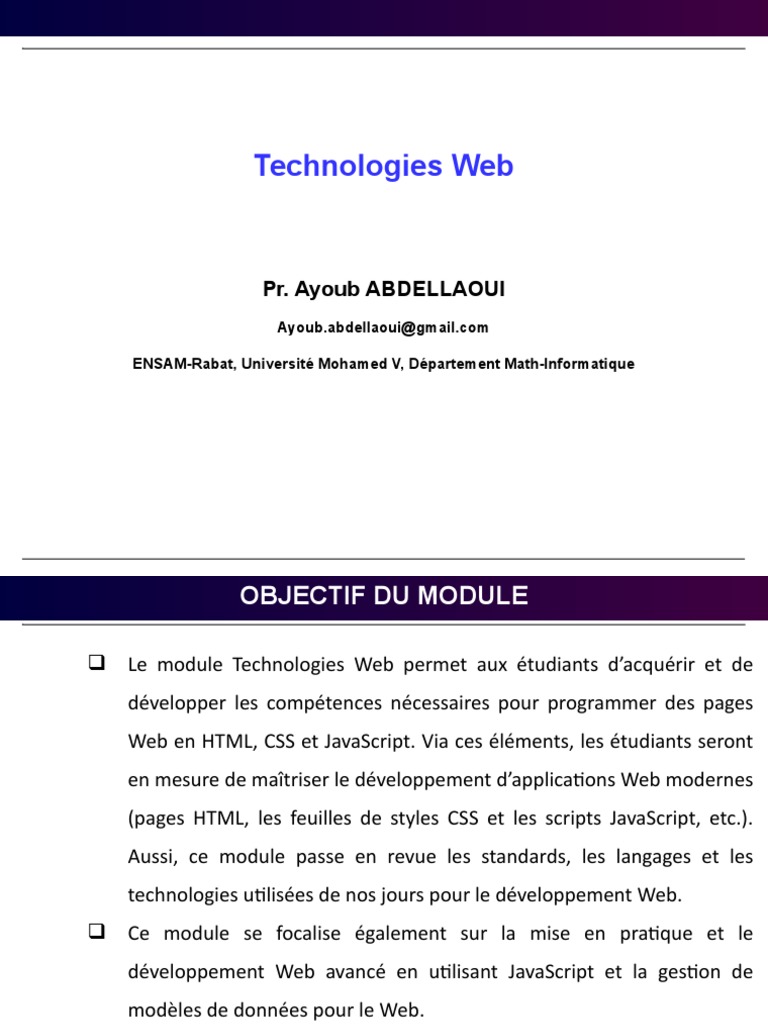 Introduction aux Technologies Web | PDF | Internet | Internet et Web